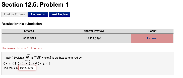 Solved Section 12.5: Problem 1 Previous Problem Probler List | Chegg.com