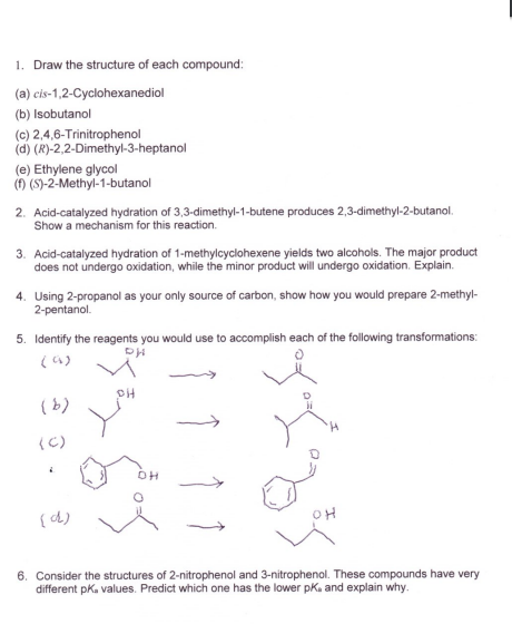Solved 1. Draw the structure of each compound: (a) | Chegg.com