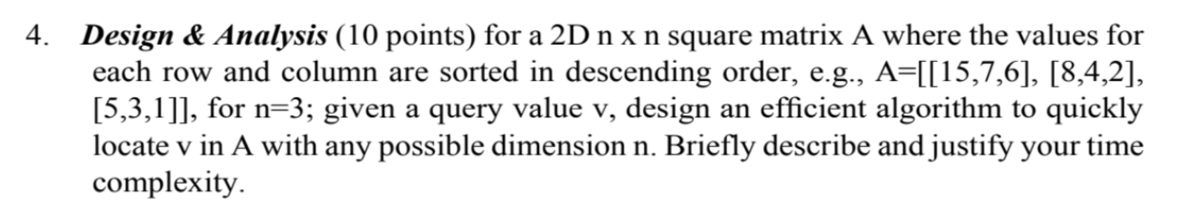 Solved 4. Design & Analysis (10 points) for a 2D nx n square | Chegg.com