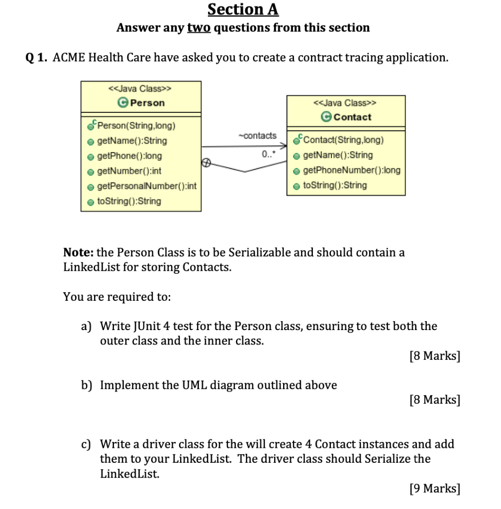 Solved Note: the Person Class is to be Serializable and | Chegg.com