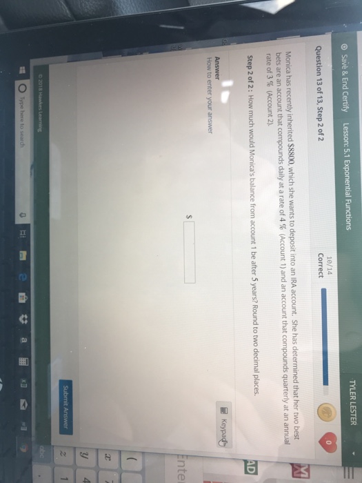Solved Savé & End Certify Lesson: 5.1 Exponential Functions | Chegg.com