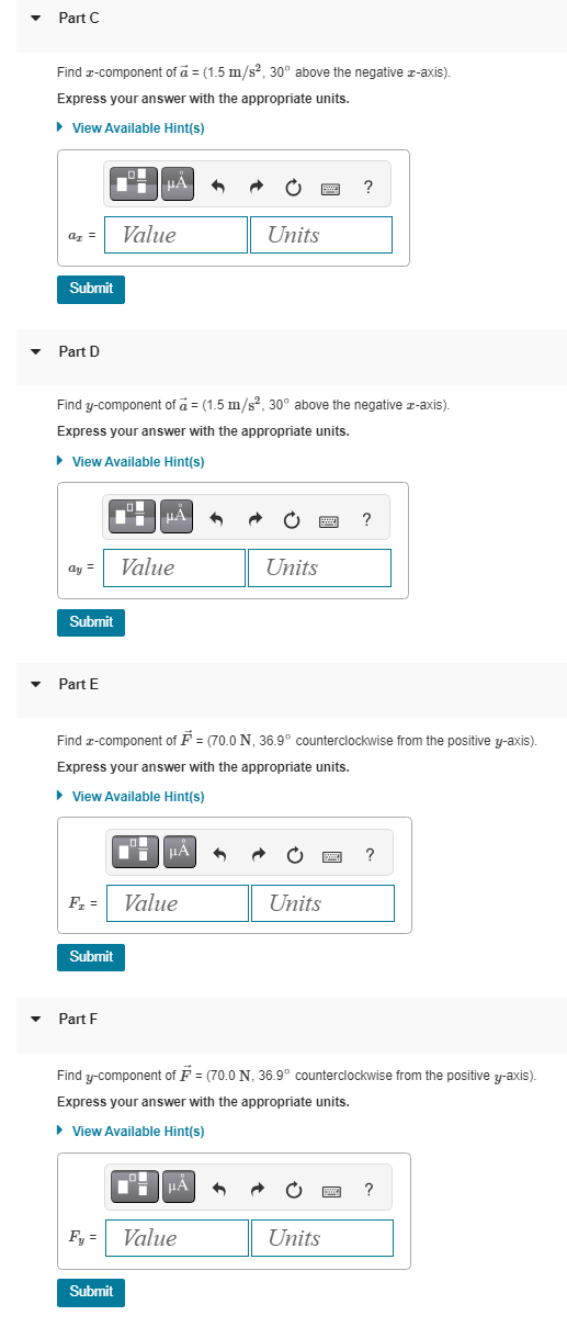 Solved Part CFind x-component of above the negative x-axis | Chegg.com