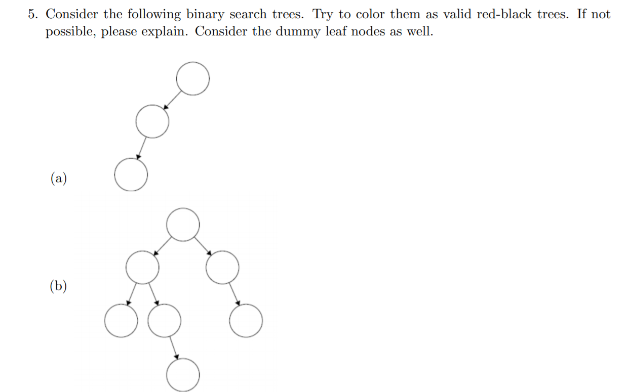 Solved 5. Consider the following binary search trees. Try to | Chegg.com