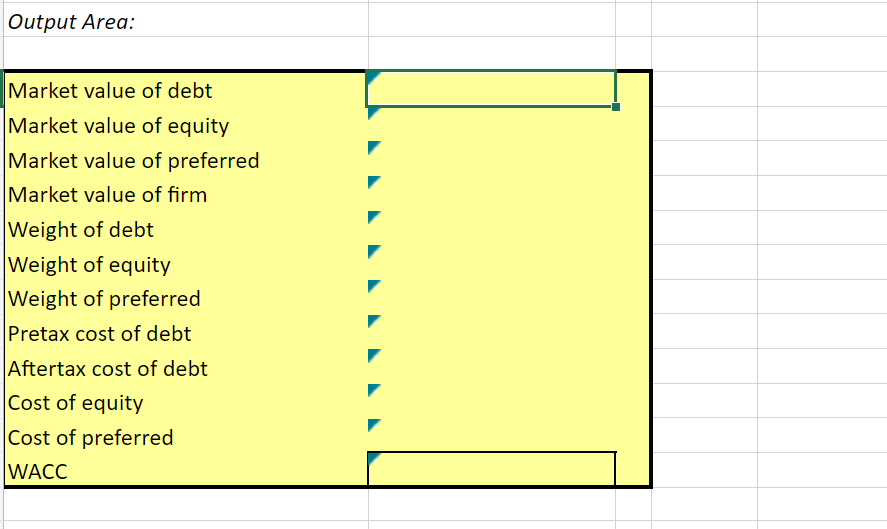 Solved Output Area: \begin{tabular}{|l|l|} \hline Market | Chegg.com