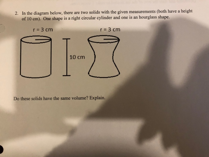 Solved 2. In the diagram below, there are two solids with | Chegg.com
