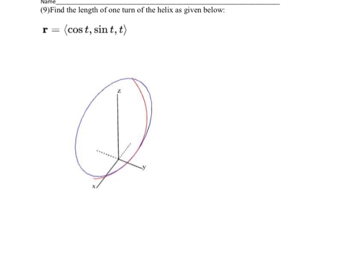 Solved Find the length of one turn of the helix as given | Chegg.com