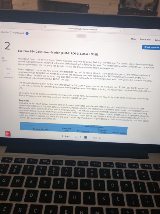 Solved Chapter 01 Homework Help Save&Exit Subm Check my work | Chegg.com