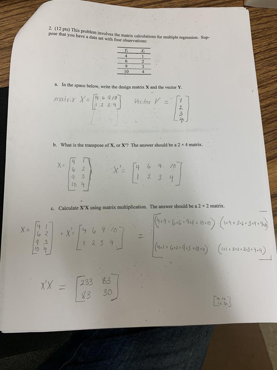 Solved 2. (12 pts) This problem involves the matrix | Chegg.com