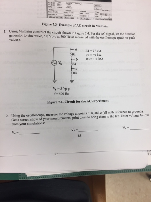 Solved Figure 7.3-Example of AC circuit in Multisim Using | Chegg.com