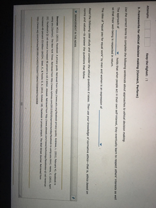 Solved Attempts: Keep the Highest:/1 Use the correct terms | Chegg.com