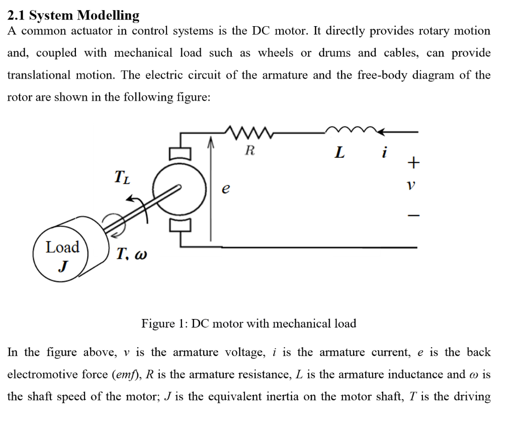 Solved 2.1 System Modelling A common actuator in control | Chegg.com