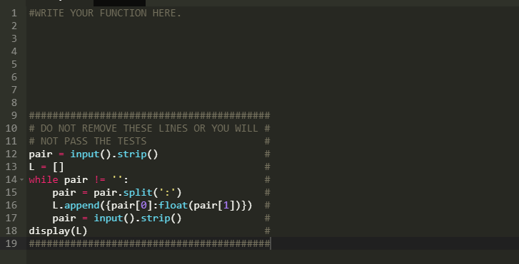 Solved Write a function named display that has one | Chegg.com