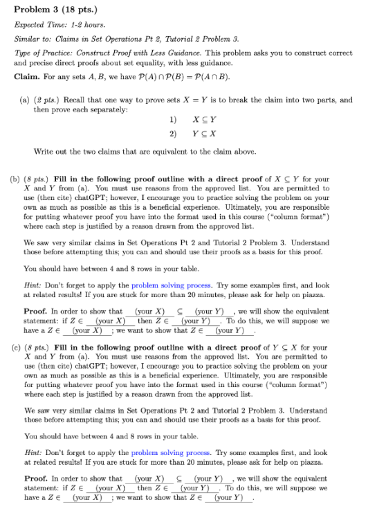 Solved Problem 3 (18 pts.) Expected Time: 1-2 hours. Similar | Chegg.com