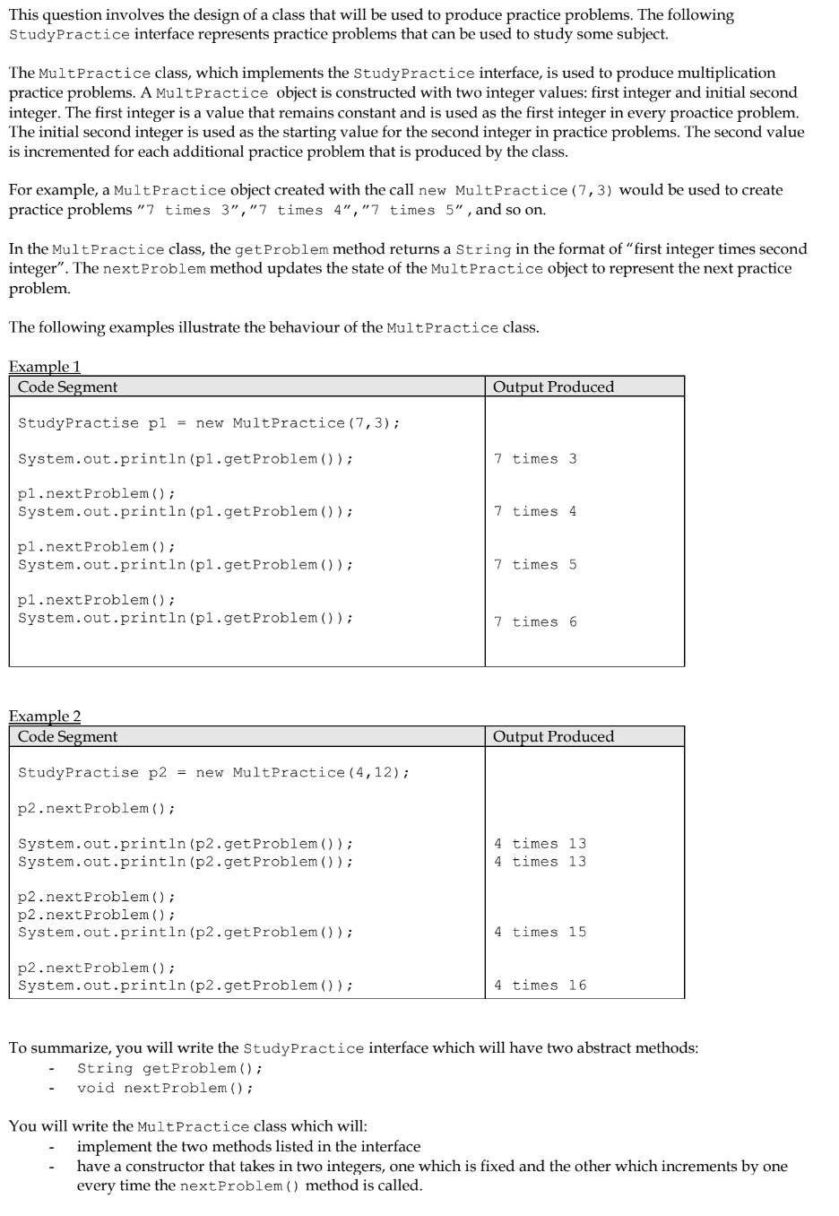 Solved This question involves the design of a class that | Chegg.com