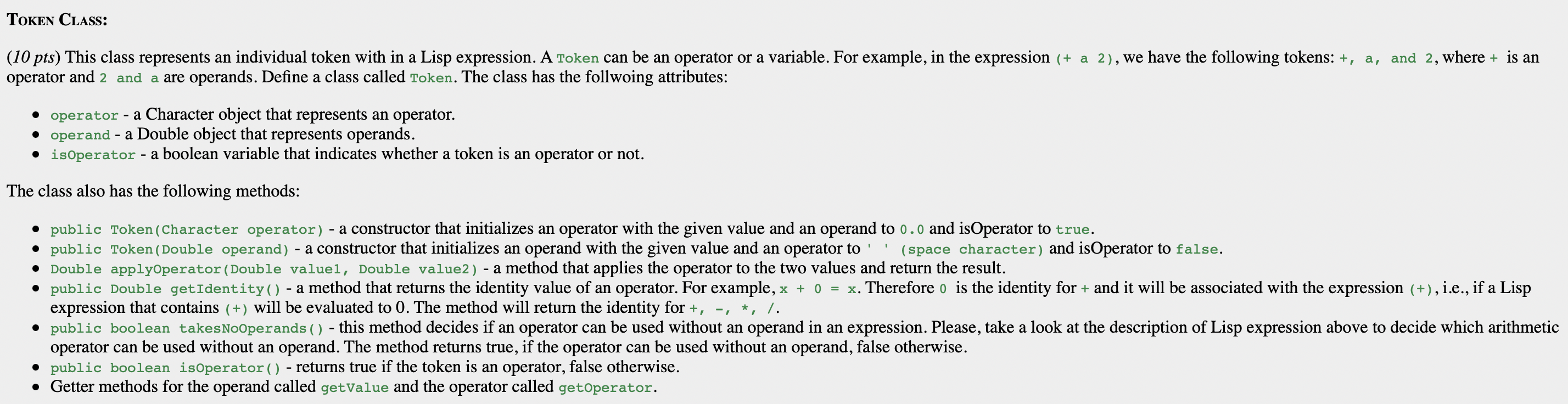 Solved operator and 2 and a are operands. Define a class | Chegg.com
