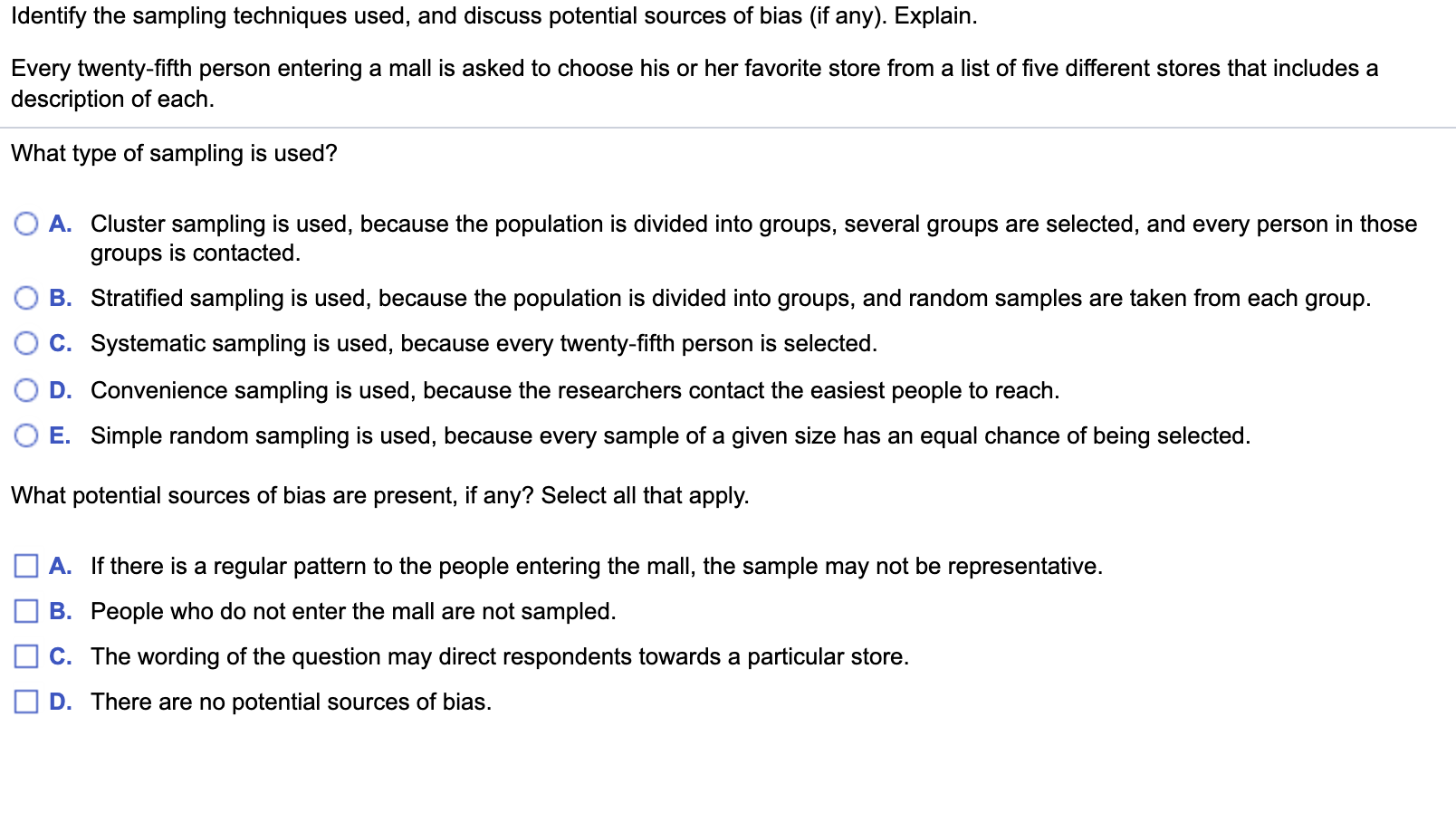 Solved Identify the sampling techniques used, and discuss | Chegg.com