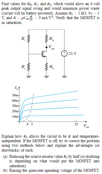 Solved Find values for RD, R1, and R2, which would allow an | Chegg.com