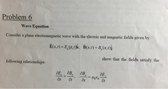 Problem 5 Sinusoidal Electromagnetic Wave The | Chegg.com