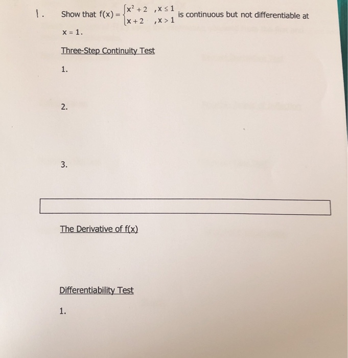 Solved ,XSI Show that f(x) =(2+2 X 2 1 is continuous but not | Chegg.com