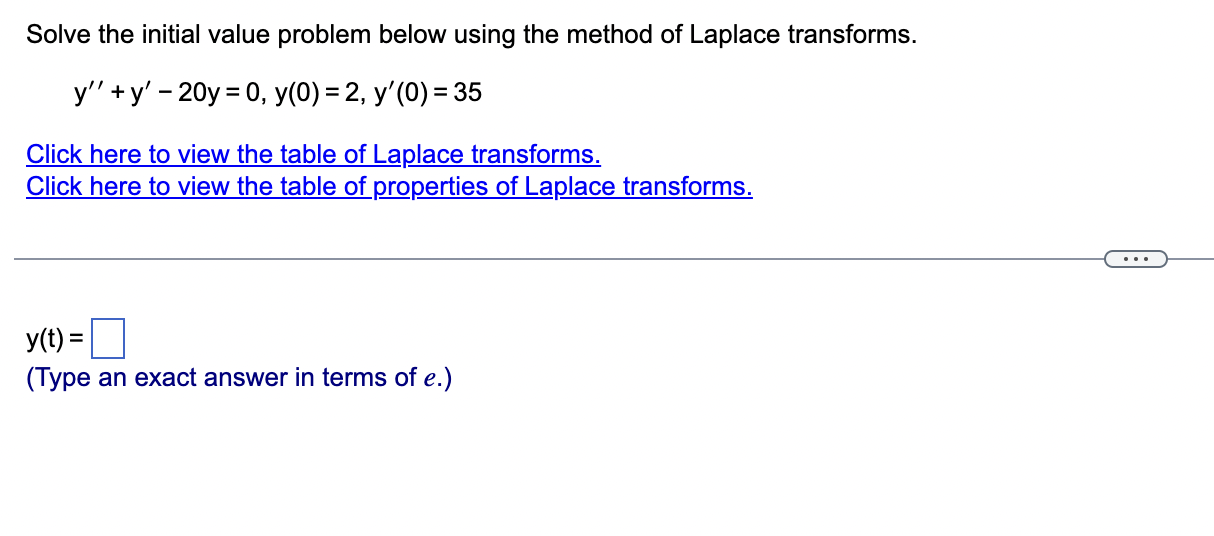 Solved Solve the initial value problem below using the | Chegg.com