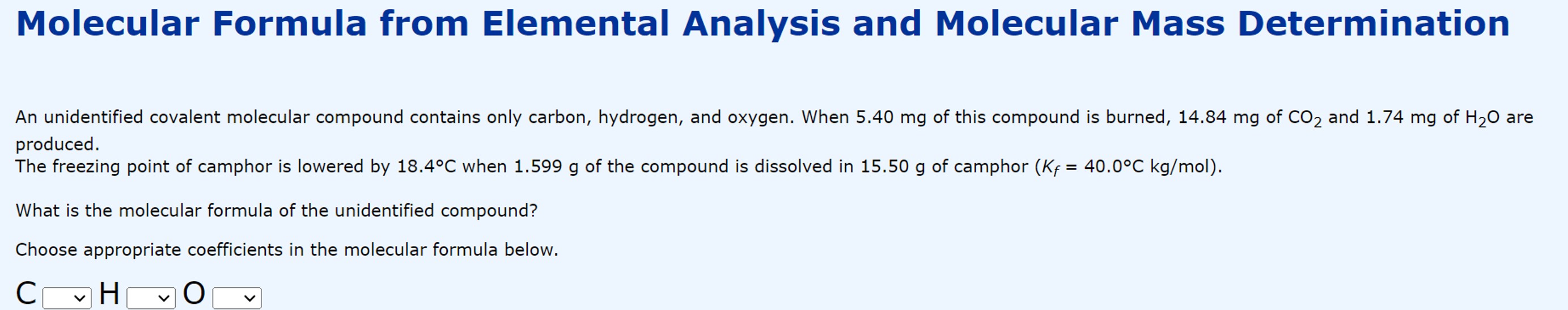 Solved Molecular Formula From Elemental Analysis And Chegg solved-molecular-formula-from-elemental-analysis-and-chegg