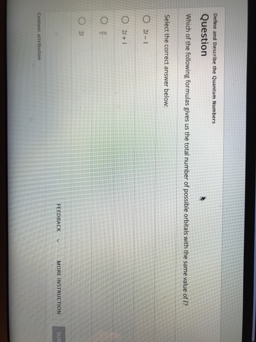 Solved Define and Describe the Quantum Numbers Question | Chegg.com