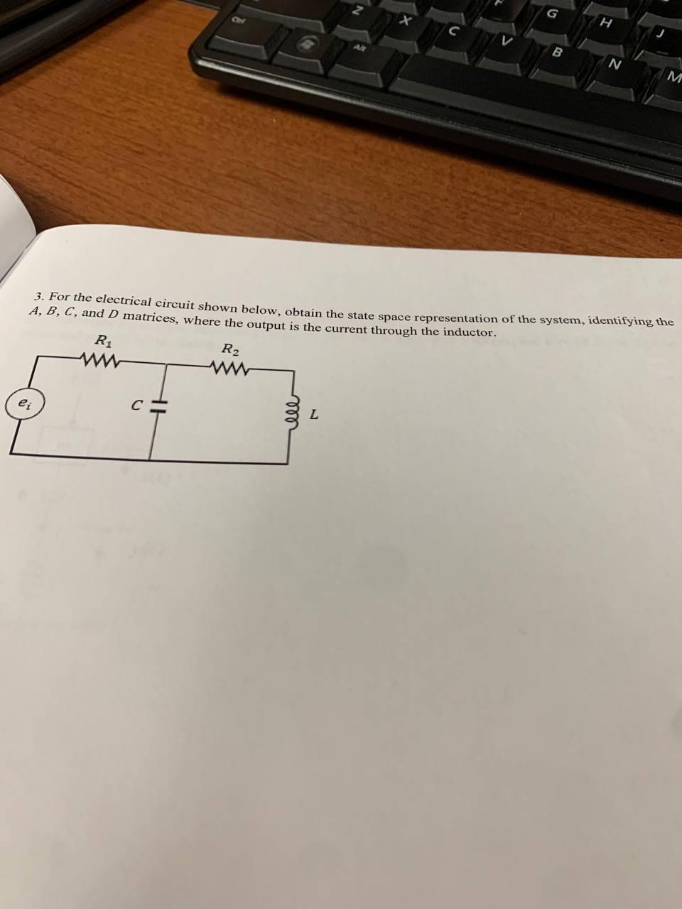 Solved 3. For the electrical circuit shown below, obtain the | Chegg.com