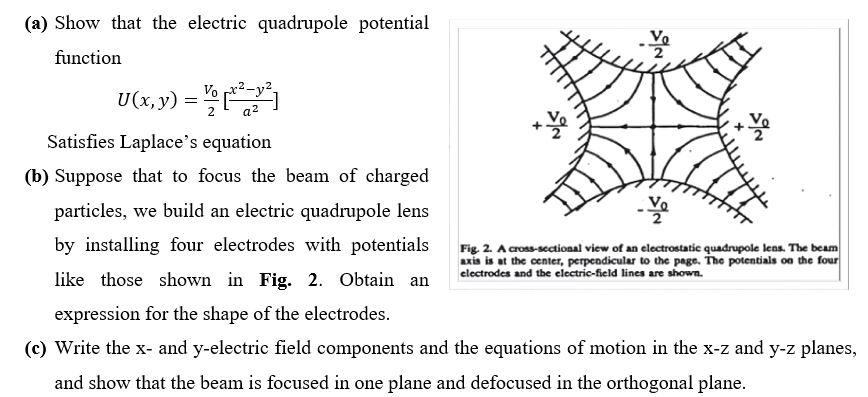 Solved 2 % (a) Show that the electric quadrupole potential | Chegg.com