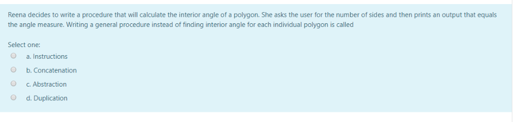 Solved Reena Decides Write Procedure Calculate Interior A
