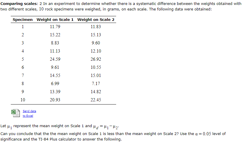 Solved Comparing scales: 2 In an experiment to determine | Chegg.com