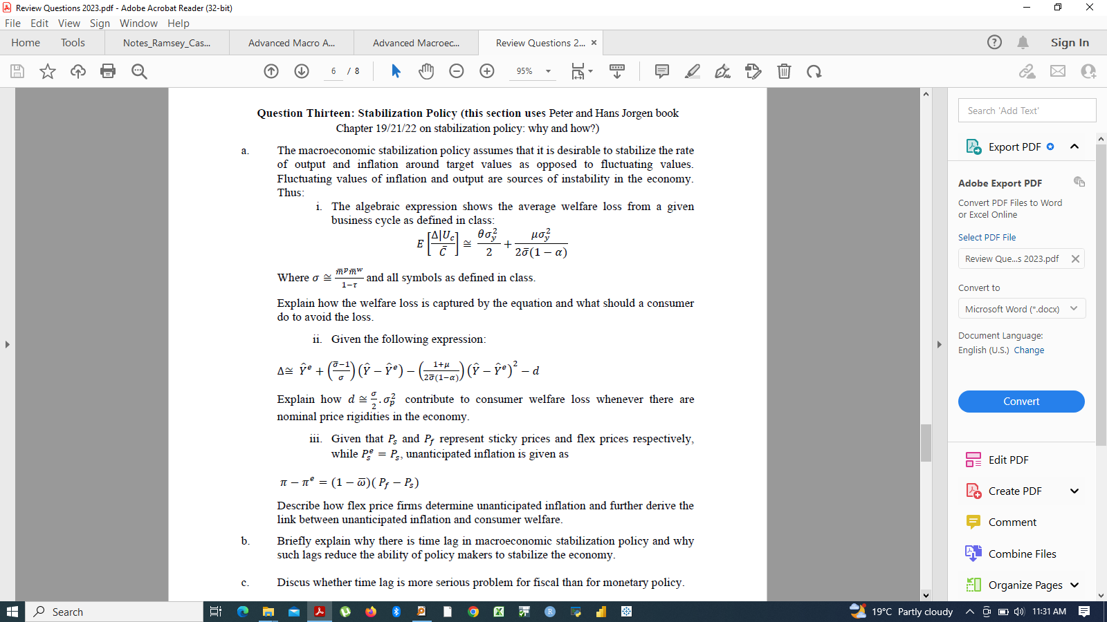 Solved Question Thirteen: Stabilization Policy (this section | Chegg.com