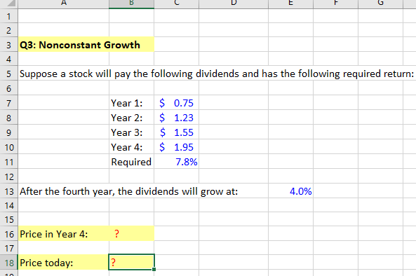 Solved Please fill out red question marks with excel | Chegg.com