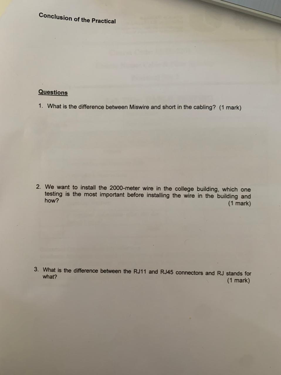 Solved Conclusion of the Practical Questions 1. What is the | Chegg.com
