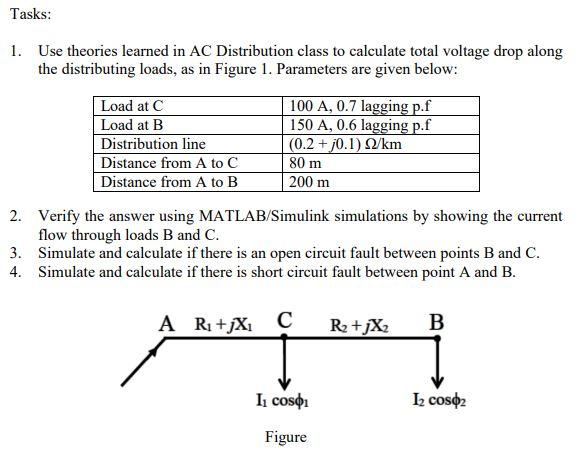 Solved Tasks: 1. Use theories learned in AC Distribution | Chegg.com