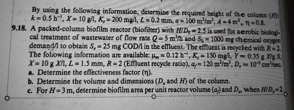 Solved By using the following information, determine the | Chegg.com