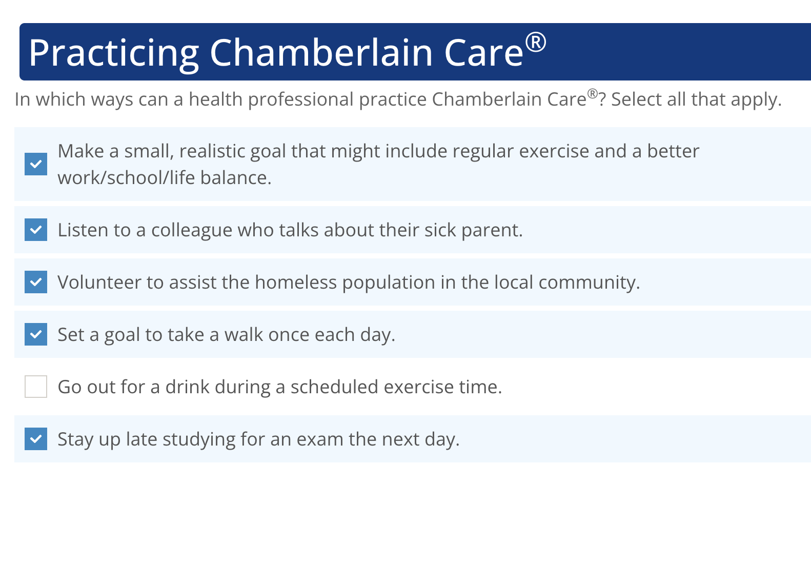 Solved Practicing Chamberlain Care \( { }^{\circledR} \)In | Chegg.com