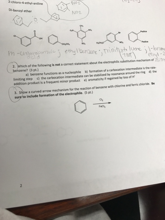 Solved 2-chloro-4-ethyl-aniline Di-benzyl ether No2 uere | Chegg.com