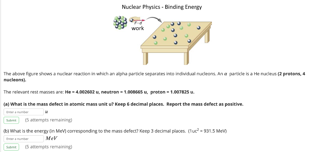 Solved Nuclear Physics - Binding Energy OF.D work The above | Chegg.com