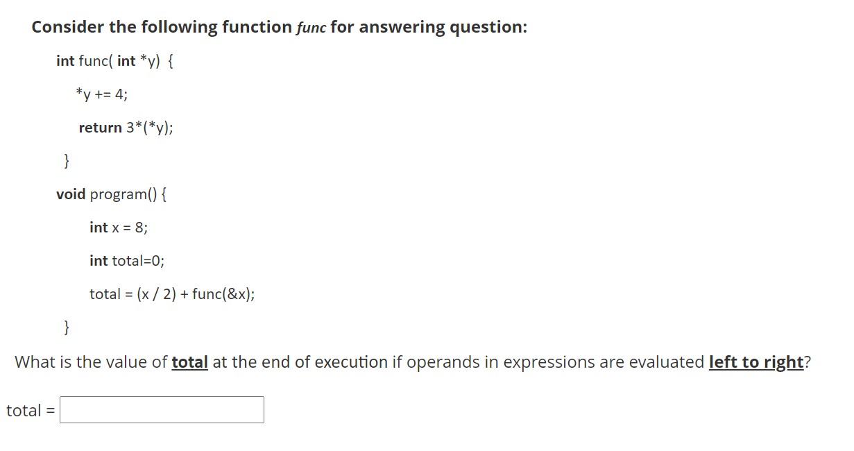 Solved Consider the following function func for answering | Chegg.com