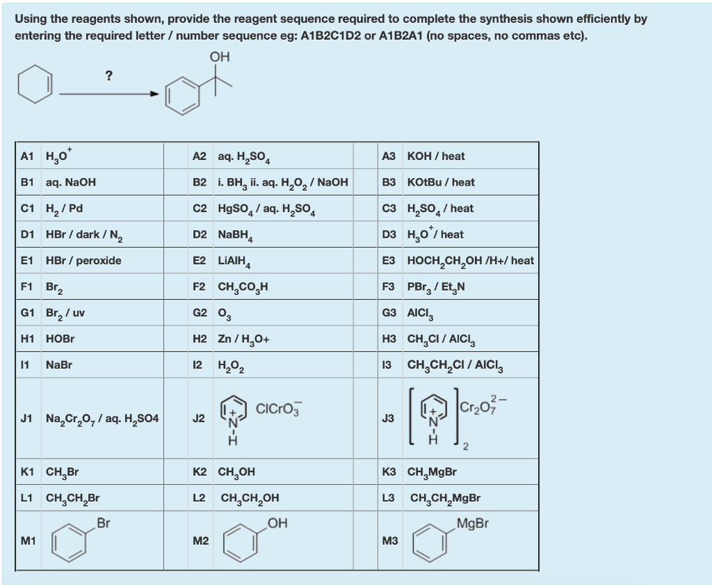 Solved Using the reagents shown, provide the reagent | Chegg.com