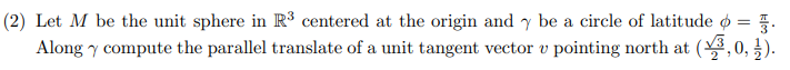 Solved 2) Let M be the unit sphere in R3 centered at the | Chegg.com