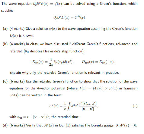 Solved The wave equation 0,244 () = f(x) can be solved using | Chegg.com