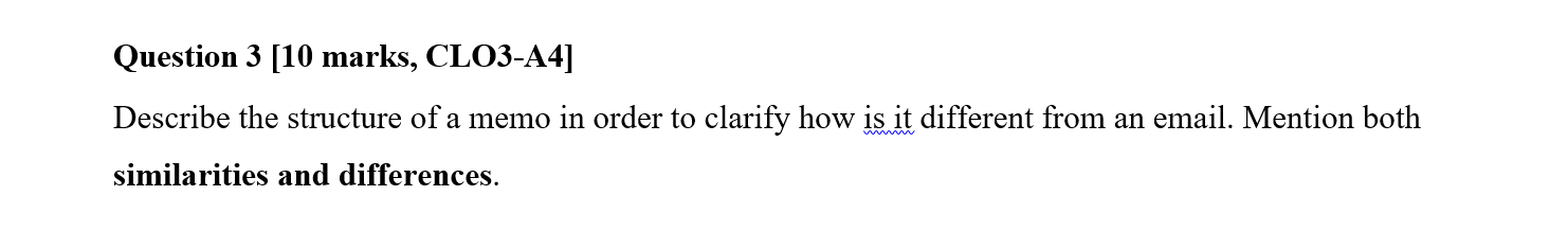 Solved Question 3 [10 marks, CLO3-A4] Describe the structure | Chegg.com