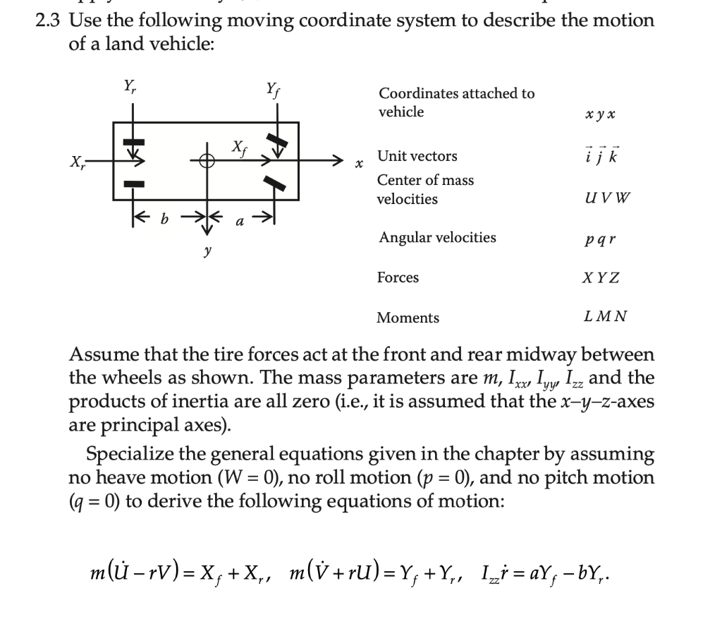 2.3 Use the following moving coordinate system to | Chegg.com