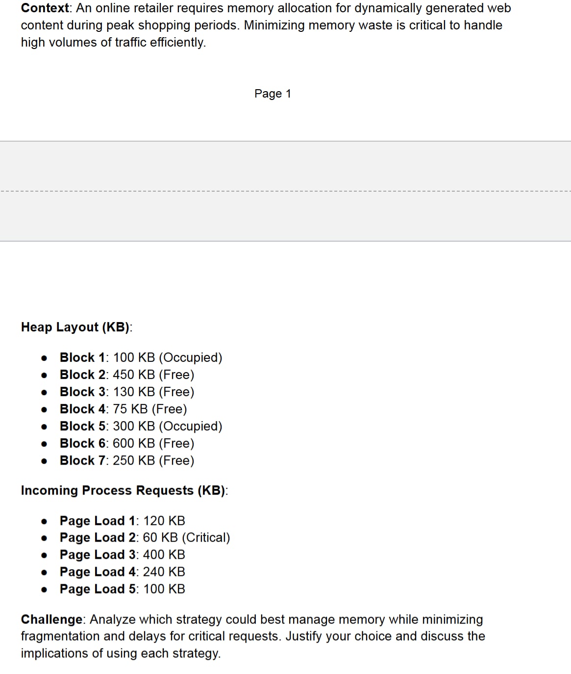 Solved Context: An online retailer requires memory | Chegg.com