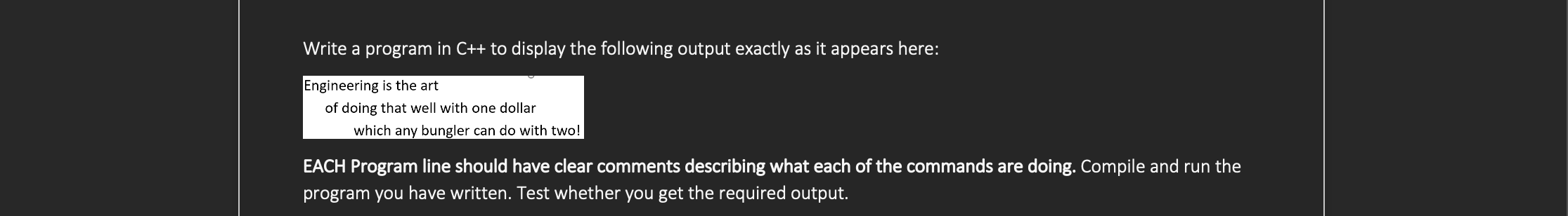 Solved Write a program in C++ to display the following | Chegg.com