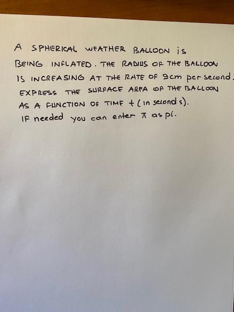 Solved A SPHERICAL WEATHER BALLOON is BEING INFLATED. THE | Chegg.com
