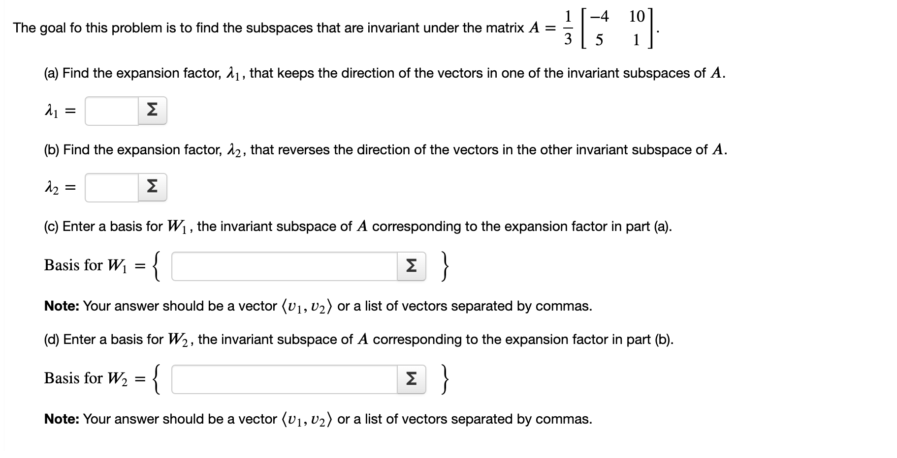 Solved -4 The goal fo this problem is to find the subspaces | Chegg.com