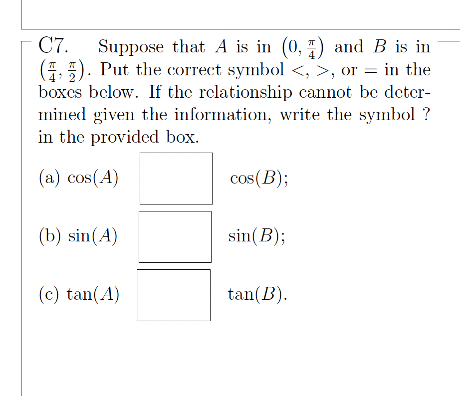 Solved 7T T - C7. Suppose that A is in (0,5) and B is in (6, | Chegg.com