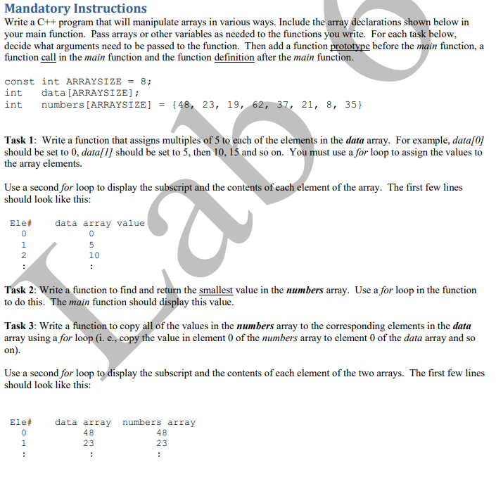 Solved Mandatory Instructions Write a C++program your main | Chegg.com